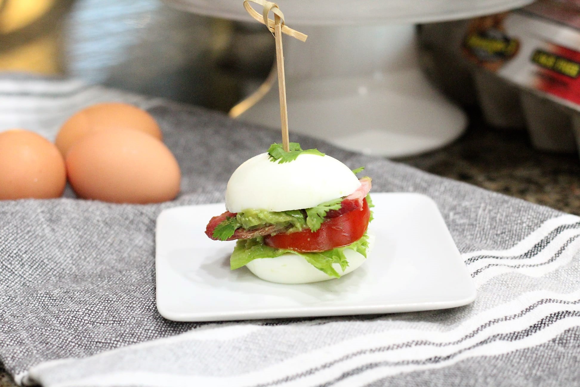 Egg Guacamole BLT Buns